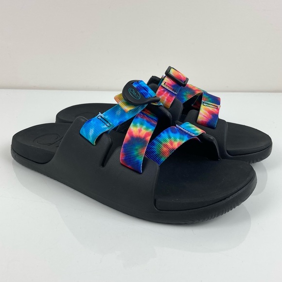 Chaco | Shoes | Chacos Kids Chillos Black Rainbow Tie Dye Flip Flop ...